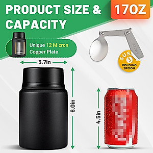 Charcy 17 Ounce Kids Thermos for Hot Food - Soup Thermos with Folding Spoon - Insulated Food Jar for Hot & Cold Food - Green Horse