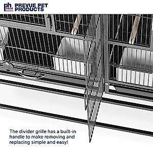Prevue Pet Products F070 Hampton Deluxe Divided Breeder Cage with Stand,Black Hammertone,1/2"