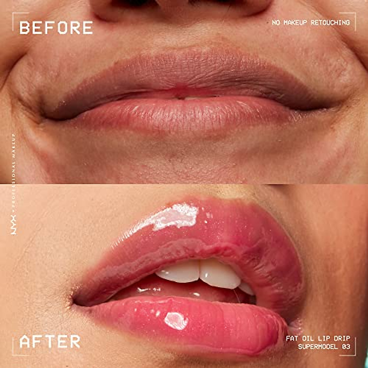 NYX PROFESSIONAL MAKEUP Fat Oil Lip Drip, Moisturizing, Shiny and Vegan Tinted Lip Gloss - Supermodel (Shimmering Magenta)