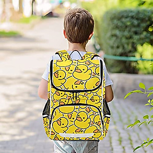Sletend Large Capacity Printing Student Shoulder Bag for Children Teenagers Little Yellow Duck Cute Laptop Bag School Bag for Work School, Men's and Women's Travel Backpack
