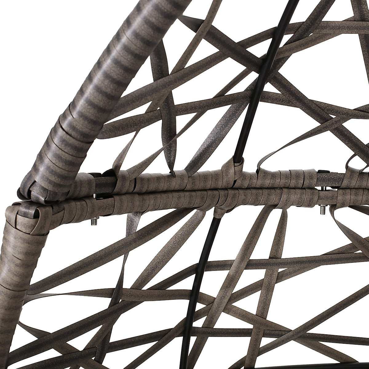 CHRISTOPHER KNIGHT HOME Tammy Outdoor Wicker Tear Drop Hanging Chair, Gray and Black