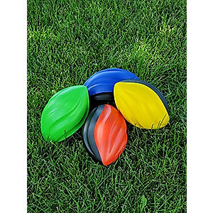 LMC Products 7" Spiral Mini Football for Kids 4 Pack - Kids Football - Foam Footballs for Kids - Soft, Small Footballs for Kids (Red, Yellow, Blue and Green)
