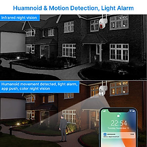 Hiseeu Security Cameras Wireless Outdoor System 5MP PTZ&Bullet Cameras IP66 Waterproof -Night Vision Motion Alert with 1TB Storage WiFi Security Camera No Monthly Fees