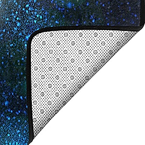 9CH Galaxy Moon Area Rug Mat - Planet Earth in Space Large Rugs Carpet for Home Decor Living Bedroom Dinning Room Indoor Non-Slip Area Rug Mat 7' X 5'