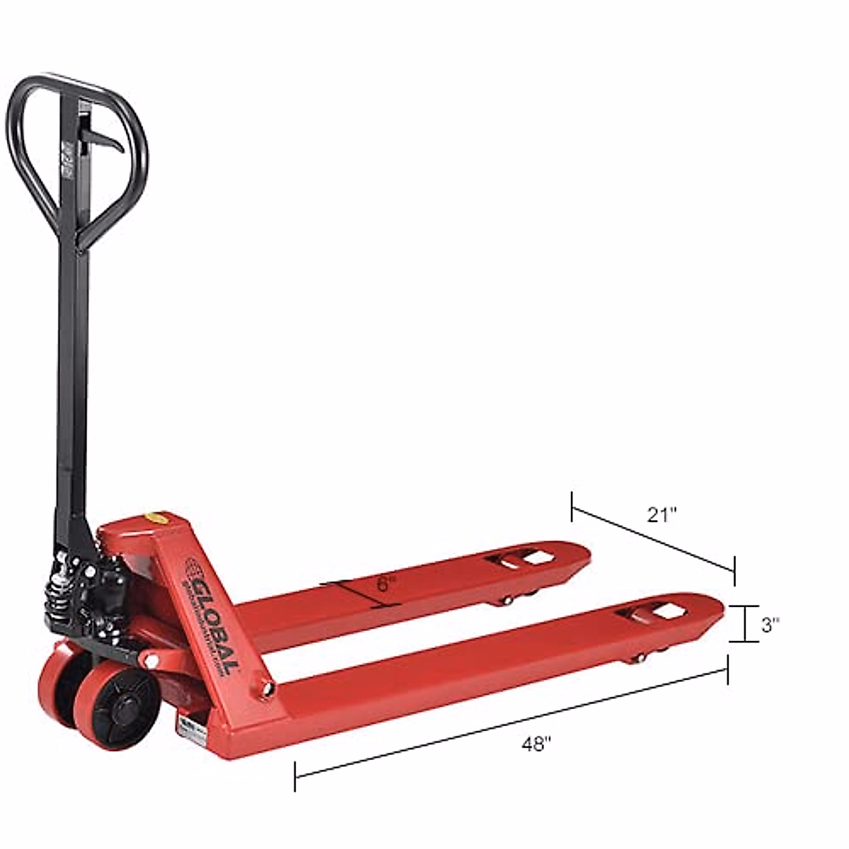 Global Industrial Standard Duty Pallet Jack Truck 5500 Lb. Capacity, 21 x 48 Forks