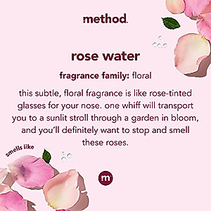 Method Gel Hand Wash, Rose Water, Biodegradable Formula, 12 fl oz (Pack of 6)