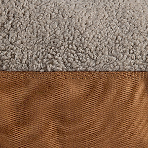 Carhartt Firm Duck Dog Bed, Durable Canvas Pet Bed with Water-Repellent Shell, Carhartt Brown with Sherpa Top, Large