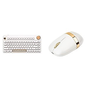 Azio IZO Wireless BT5/USB PC & Mac Mechanical Keyboard (White Blossom) and Bluetooth Mouse Bundle