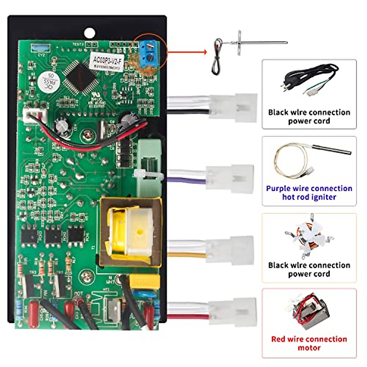 Upgrade Digital Control Board for Pit Boss Wood Smoker Replacement Parts Thermostat Kit Compatible with Pit Boss PB700,340,440,820 with 2 Meat Probe