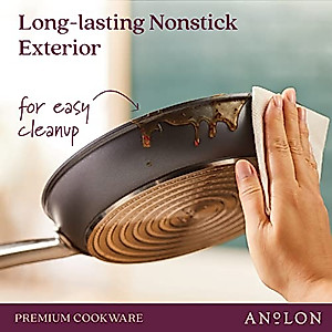 Anolon Accolade Forged Hard Anodized Nonstick Frying Pans/Skillet Set, 10 Inch and 12 Inch - Moonstone Gray