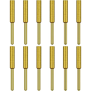 SENSILIN Diamond Chainsaw Sharpener Stones Diamond bits Sharpening Wheels, High Hardness Chainsaw File for Electric Chainsaw Sharpener 12PCS (7/32")