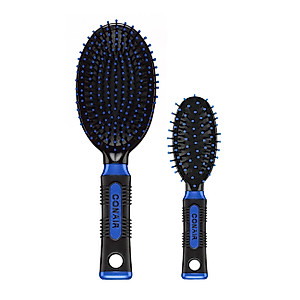 Conair Professional Full and Mid Size Nylon Cushion Brush Set, Colors may vary