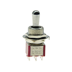 SALECOM Guitar or AMP Amplfier DPDT 3 Way ON ON ON Toggle Switch Sealed Fat Bat Toggle