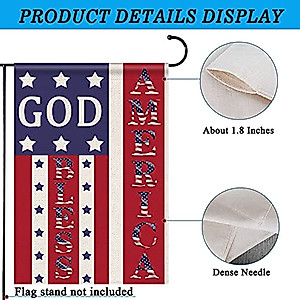 Patriotic Garden Flag god bless america Let Freedom Ring House Flag Double Sided, holiday garden flags 4th of July Memorial Day Independence Day Yard Outdoor Decoration 12X18 Inch