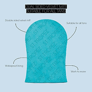 St.Tropez Double-Sided Luxe Velvet Applicator Mitt, Soft Self Tanning Mitt for a Flawless Finish, Waterproof Tanning Mitt for a Smooth and Even Self Tan, Ultimate Mitt for Self Tanner, 1 ct