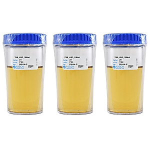 Hardy Diagnostics - U71 Tryptic Soy Broth (TSB), USP, 100 Milliliter Fill, 180 Milliliter Wide Mouth Polycarbonate Jar, Order by the Package of 12, by