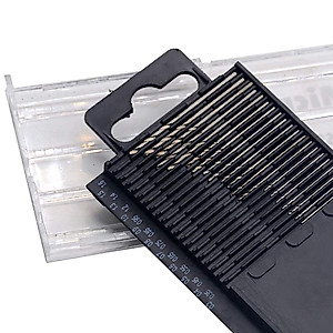 Mesee 20 Pieces HSS Mini Micro Drill Bit Set, 0.3-1.6mm Shank Twist Drill Bits Precision Drill DIY Kit Rotary Hand Tools Accessory