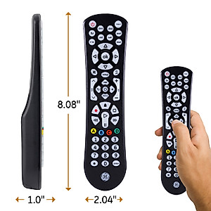 GE UltraPro Backlit Universal Remote Control, Samsung TV Remote, Universal TV Remote for Roku TV, Vizio, LG, Sony, Sharp, Apple TV, Smart TVs, Streaming Players, Blu-ray, DVD, 8-Device, Black, 41567