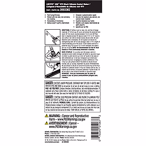 Loctite 598 RTV High Performance Silicone, Black, 190 ml -2093362