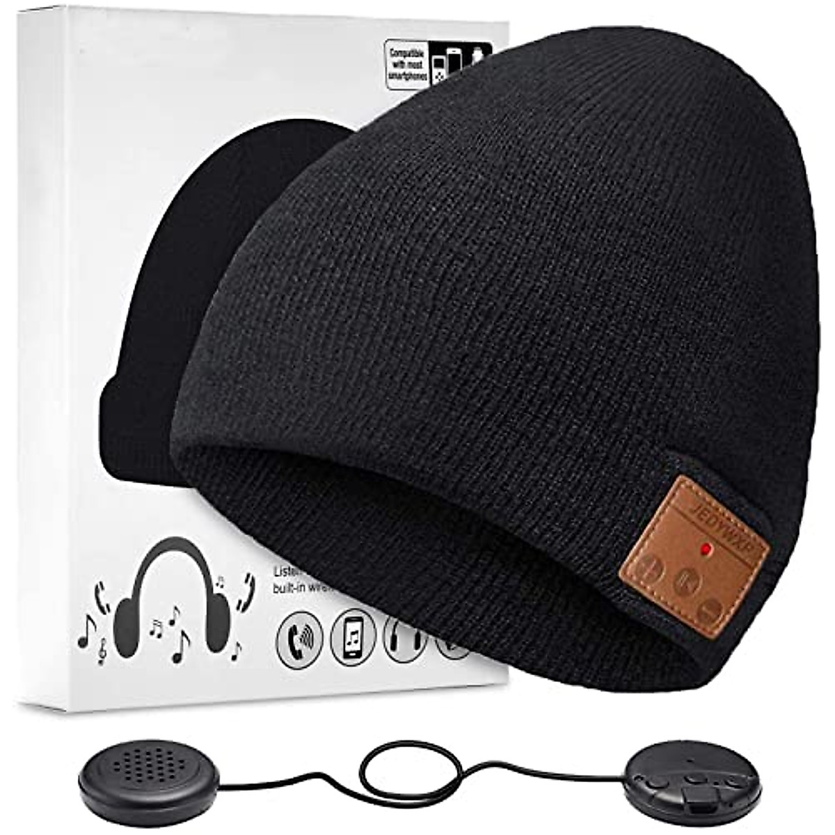 ZRUHIG Bluetooth Beanie,Stereo Knit Music Hat with Bluetooth V5.0 Wireless Hats Headphone Upgraded Unisex Knit Bluetooth Beanie Suitable for Outdoor Sports,Gift…