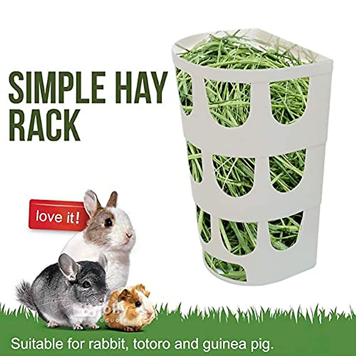 Hamiledyi Rabbit Hay Feeder，2Pcs Bunny Hanging Cage Manger Hay Holder Rack for Small Animal Chinchilla Guinea Pig Rat-（Random Color）