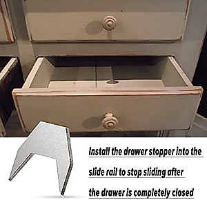 16 Pieces Drawer Stops Drawer Stoppers for Dresser Two Point Drawer Stops Antique Style Metal Drawer Stops Furniture Parts Accessories for Drawers