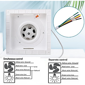 MEOZRI Bathroom Exhaust Fan with LED Light Ceiling Mount Ventilation Fan 110 CFM 1.0 Sones 4 Inch Duct Quiet Bathroom Vent Fan with Light Combo 5000K for Home Bath Office Hotel White (8Inches-Round)