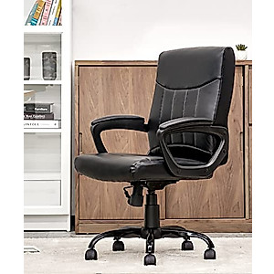 KLASIKA Home Chair Executive Office Chair Desk Ergonomic Swivel Chair with PU Leather Black 1 Pack