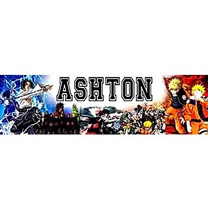 Naruto 121-8.5"x30" Personalized Name Poster, Customize With Your Child's Name, Birthday Party Banner