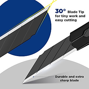 WORKPRO Premium Utility Knife Retractable Snap-off Blade, Heavy Duty Aluminum Box Cutter Set, Razor Knife Exacto Craft Knives, with 10 Extra 9mm Blades, Pack of 5
