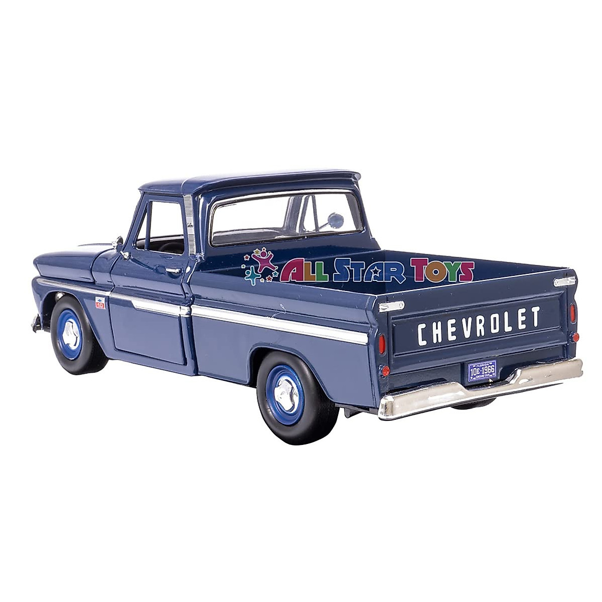 Motor Max 1966 Chevy C10 Fleetside Pickup Truck, Dark Blue - Motormax 73355 - 1/24 Scale Diecast Model Toy Car