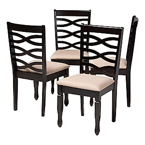 BOWERY HILL 18.5'' Mid-Century Wood Dining Chair in Mahogany/Espresso (Set of 4)