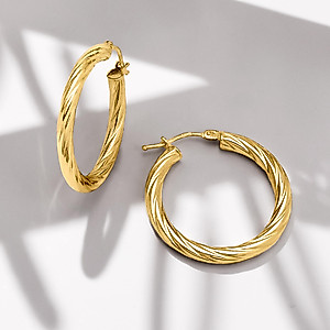 Ross-Simons Italian 18kt Yellow Gold Twisted Hoop Earrings