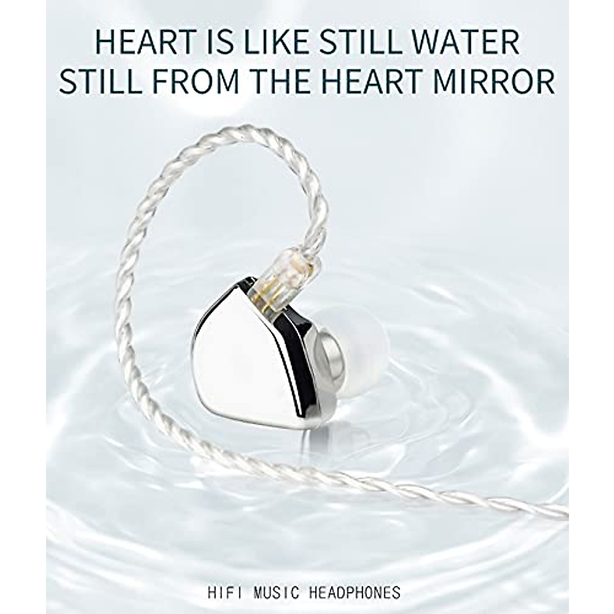 Hzsound Heart Mirror HiFi in Ear Monitor Earphone High Sound Quality Carbon Nanotube CNT Dynamic Driver High Resolution Noise Canceling Headphone Mirror Treatment