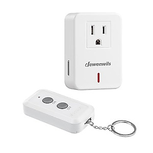 DEWENWILS Indoor Remote Control Outlet, Expandable Remote Light Switch Kit, Wireless On Off Power Switch, 100ft RF Range, Compact Design, White