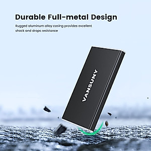 Vansuny 500GB Portable External SSD, USB 3.1 Gen2 450MB/s High-Speed Data Transfer, Metal USB C Mini Portable External Solid State Drive for PC, Laptop, Phones and More