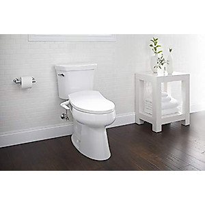 Kohler K-3999-0 Highline Comfort Height Two-piece Elongated 1.28 Gpf Toilet, White & Fluidmaster 7530P8 Universal Better Than Wax Toilet Seal, Wax-Free Toilet Bowl Gasket Fits Any Drain