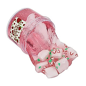 Newest Strawberry Crunchy Slime,Pink Slime Kit with Glimmer for Girls,Birthday Gifts School Party Favors Toy for Girls and Boys.