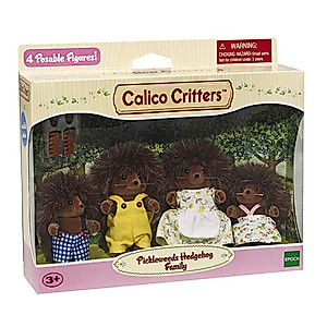 Calico Critters Pickleweeds Hedgehog Family - Set of 4 Collectible Doll Figures for Children Ages 3+