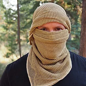 Arcturus Sniper Veil | Tactical Scarf to Camouflage Your Neck, Face & Head | 100% Cotton - 48" x 40" (Olive Drab)