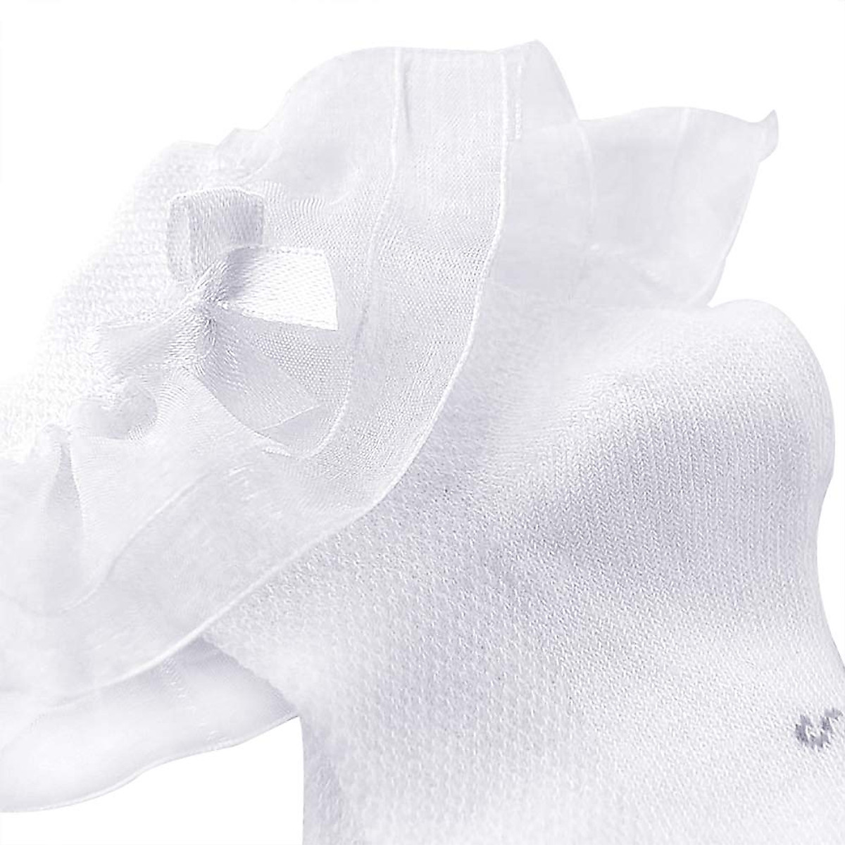 Looching 6 Pairls Baby Toddlers Girls Ruffle Frilly Socks Cotton Princess Lace Top Mesh Dress Socks with Bowknot