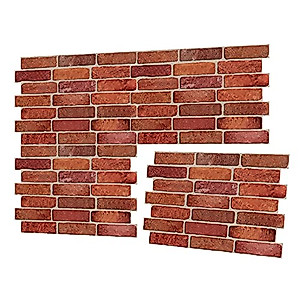 CONCORD WALLCOVERINGS ™ Sample for Display Purpose only Retro-Art 3D Wall Panels, Old Brick in Red, PVC, 7" x10, 572OR