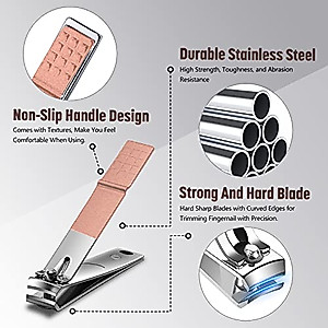 7 in 1 Manicure Set Professional Nail Clippers Manicure Kit Nail Kit Pedicure Kit - Pink