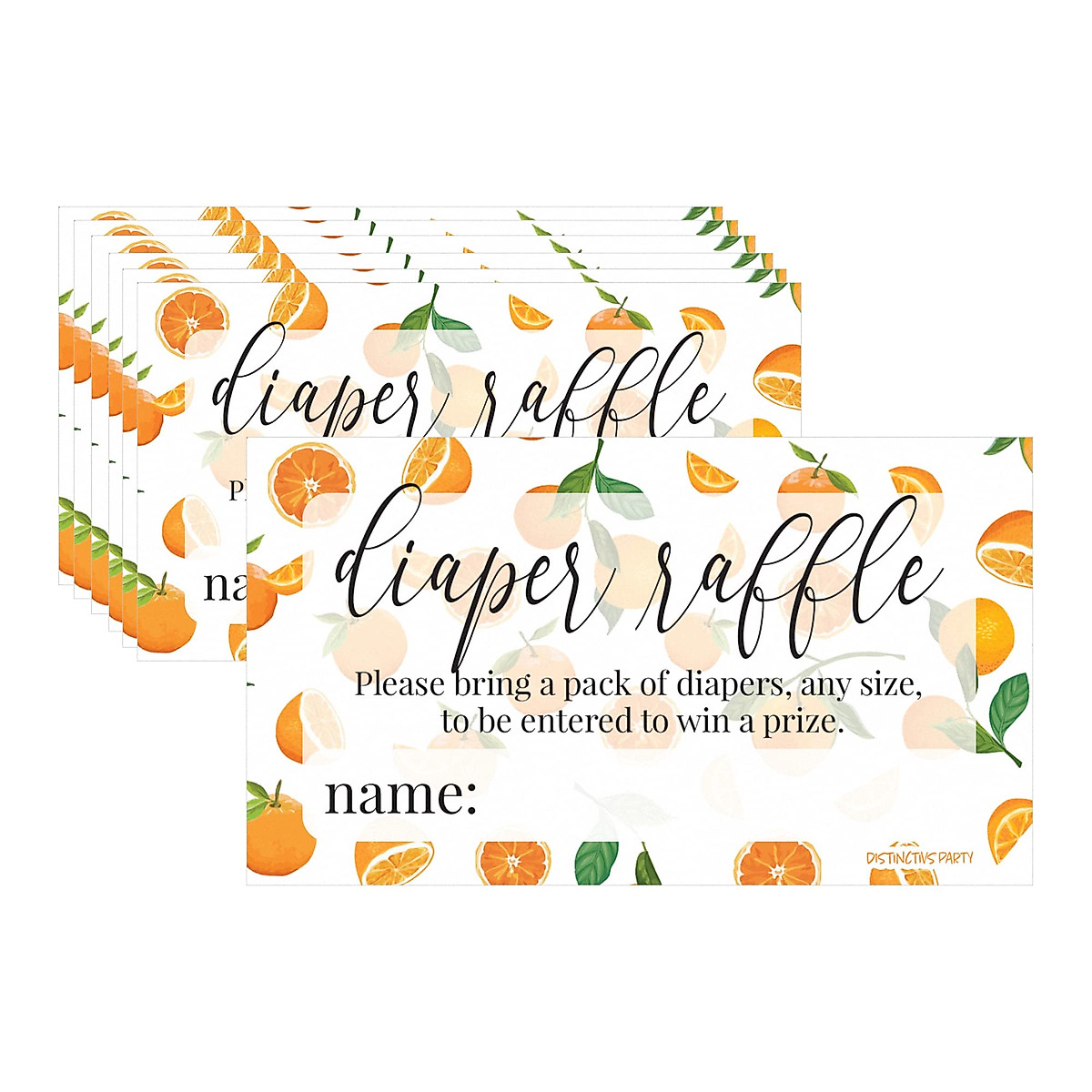 DISTINCTIVS Little Cutie Baby Shower Diaper Raffle - Invitation Inserts - 50 Cards