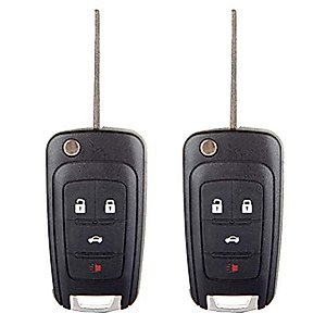OCPTY 2 X Flip Key Entry Remote Control Key Fob Replacement for Chevy for Camaro 2010-2016 for Chevy for Cruze 2010-2016 for Chevy for Equinox 2010-2016 for Chevy for Malibu 5461A-01060512 4 Buttons