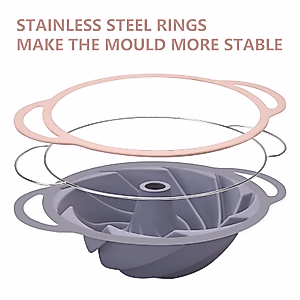 COOKSTYLE 2 Pack Bundt Cake Pan, 9 Inch Cake Pan, Bundt Cake Pans for Baking, Cake Pan for Buntelet, Brownie, Jello, Flan, Meatloaf