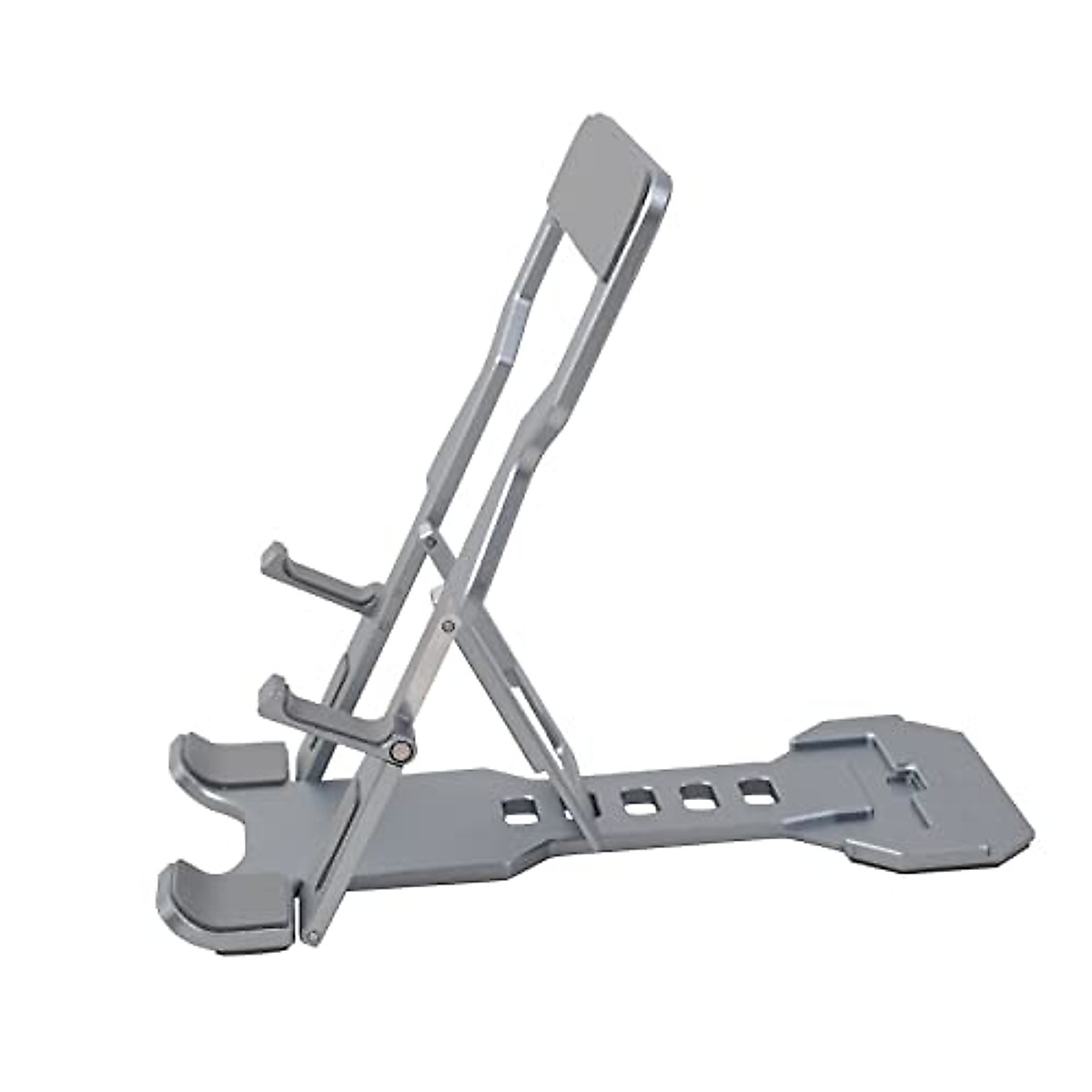 QiBok Aluminum Alloy Foldable Phone Stand, Portable Cell Phone Stand for Desk and Adjustable Height, Cell Phone Holder Cradle Dock Compatible Most of Phone