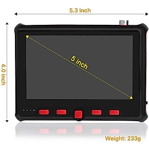 【Upgrade】 Portable Wrist CCTV Tester,5'' LCD Monitor,HDMI in &VGA in,Camera Debugging Helper