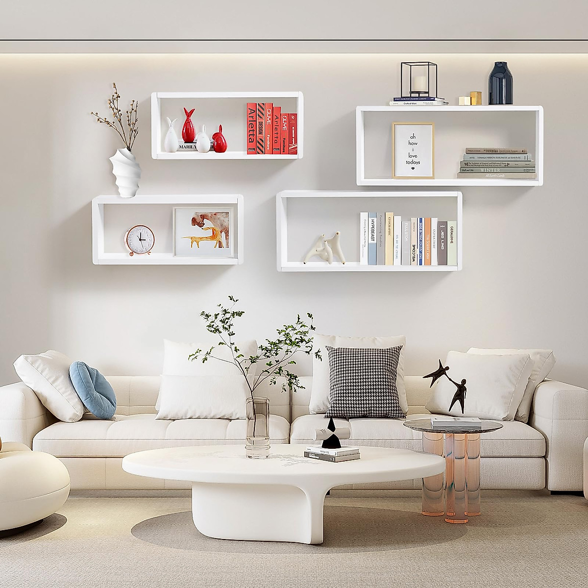 Esonal Floating Side Table, Floating Nightstand, Wall Mounted Nightstand,Hanging Nightstand,Floating Shelves for Wall Bedroom,Bathroom,Living Room,Kitchen,Office and More.