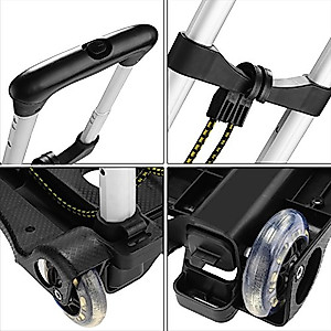 Aluminum Folding Hand Truck, Lightweight Folding Luggage Cart, Portable Travel Luggage Cart with Wheels Foldable/Hand Trucks Heavy Duty(80Lb)